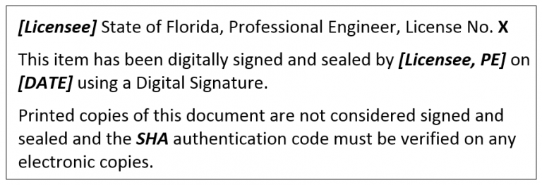 Proper Signing and Sealing of Engineering Documents - Florida Board of ...