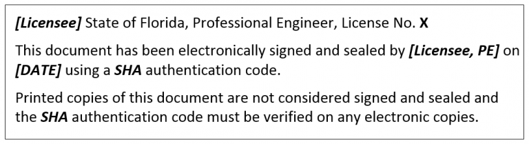 Proper Signing and Sealing of Engineering Documents - Florida Board of ...