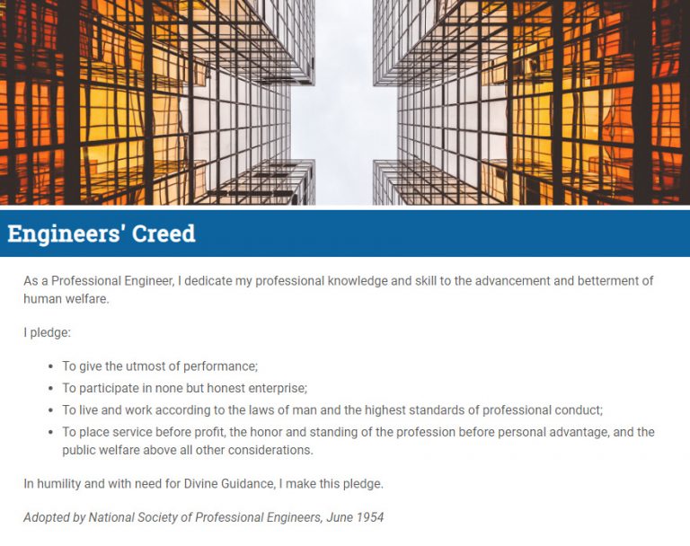 Chair's Corner: Remembering the Engineers' Creed - Florida Board of ...