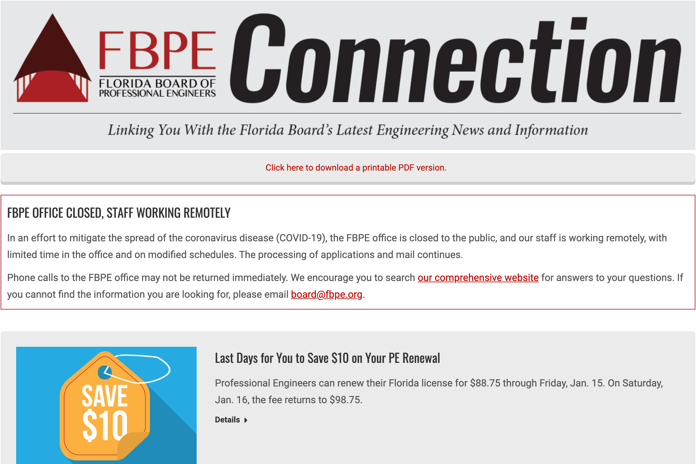 FBPE Newsletter: January 2021 - Florida Board of Professional Engineers