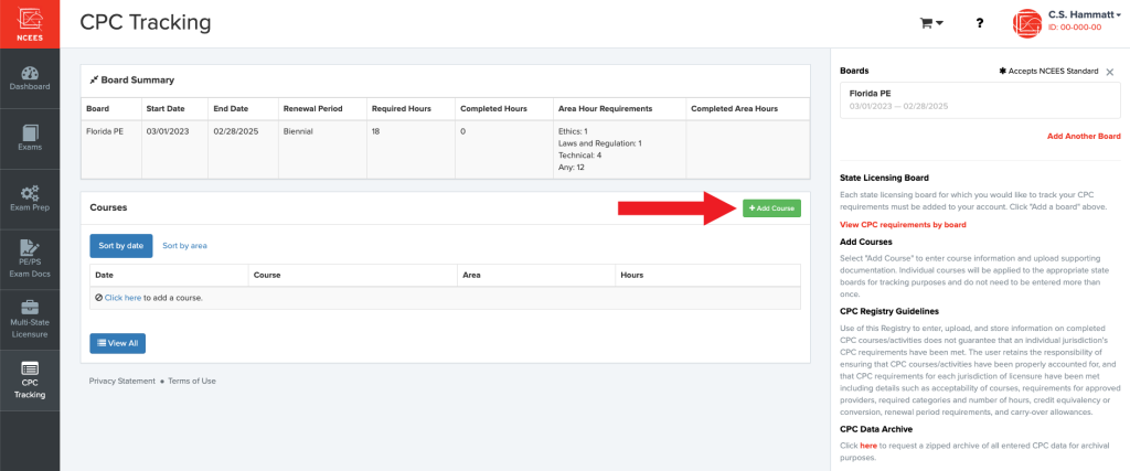 How to Report Your CE: An NCEES CPC Tracking Step-by-Step - Florida Board of Professional Engineers